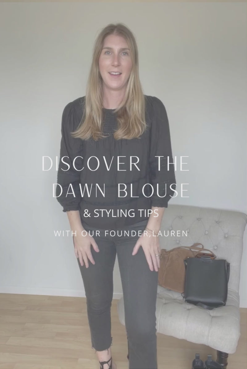 Shop Sustainable Women's Blouse in Black Cotton Voile | the Dawn ...